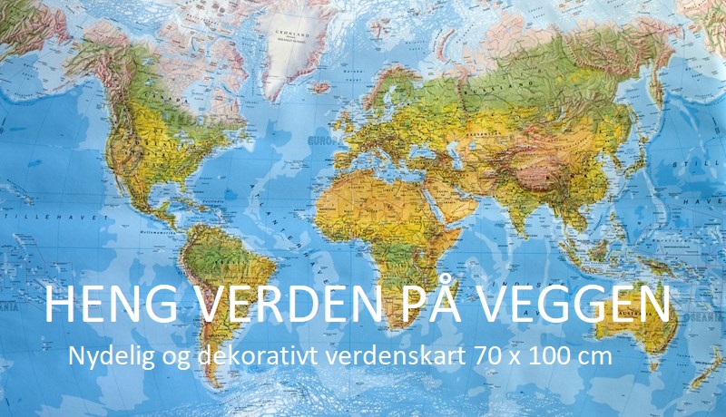 Verdenskart for vegg - 70 x 100 cm - Små reisehistorier